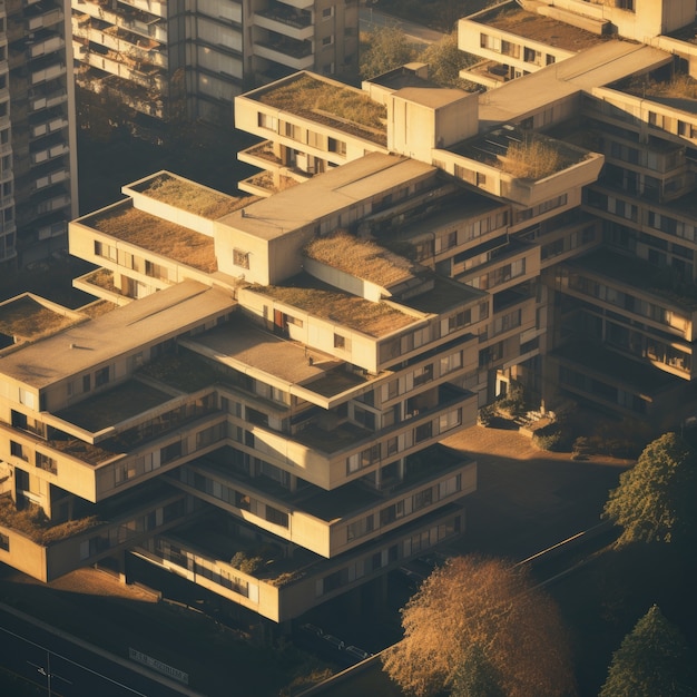 Budynek inspirowany neo-brutalizmem | Obraz wygenerowany przez AI Budynek inspirowany neo-brutalizmem | Obraz wygenerowany przez AI