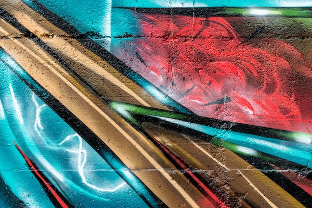 Arte Callejero Colorido Graffiti En La Pared Foto Premium