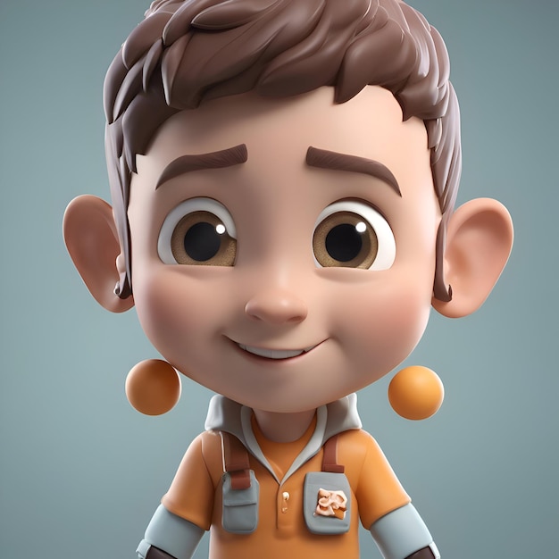 Ilustración en 3d de un lindo niño de dibujos animados con una sonrisa ... Ilustración en 3d de un lindo niño de dibujos animados con una sonrisa ...