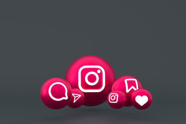 Ícone do instagram definido renderização 3d em fundo cinza | Foto Premium Ícone do instagram definido renderização 3d em fundo cinza | Foto Premium