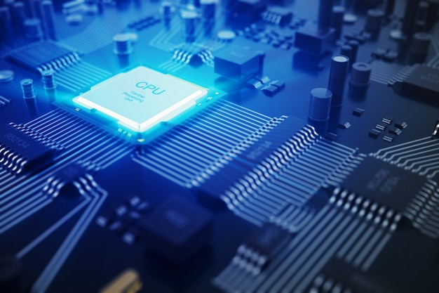 Placa de circuito de renderização 3d. fundo de tecnologia. conceito de ... Placa de circuito de renderização 3d. fundo de tecnologia. conceito de ...