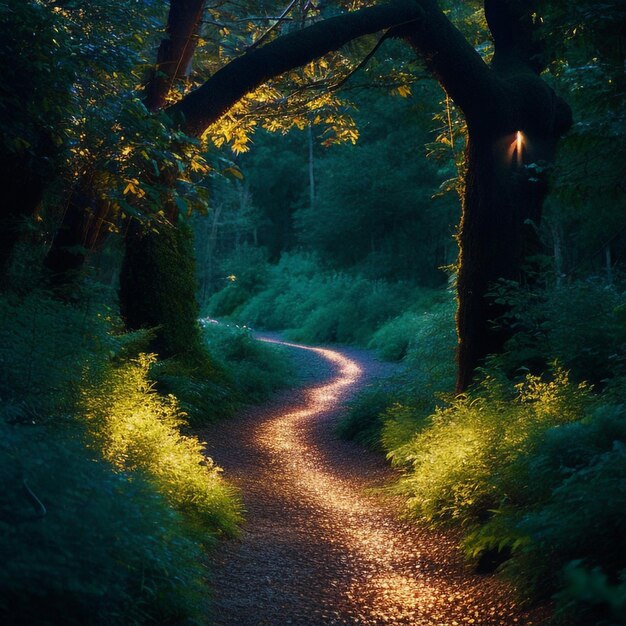 Bosque mágico fondo generativo ai | Imagen Premium generada con IA Bosque mágico fondo generativo ai | Imagen Premium generada con IA