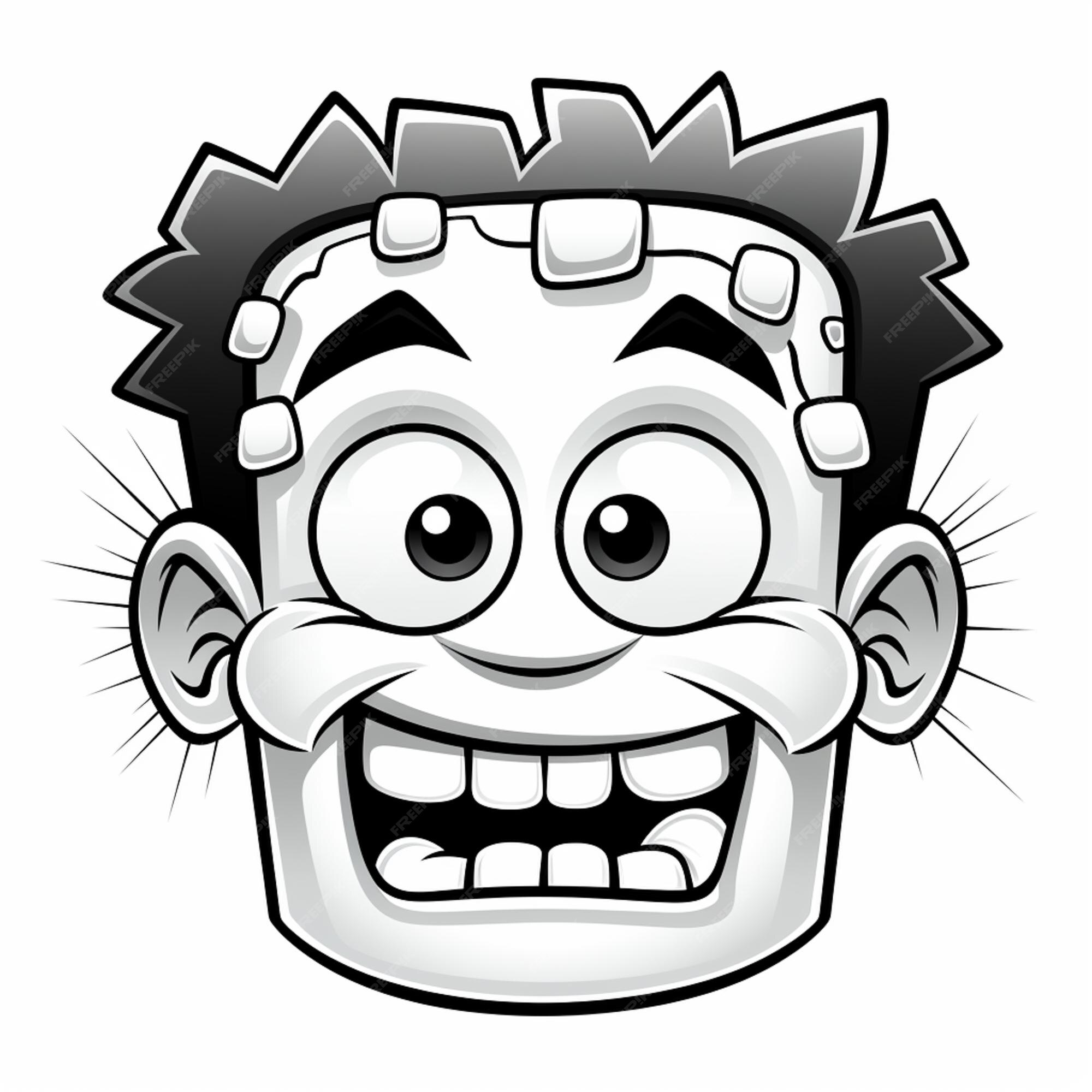 Cabeza De Dibujos Animados De Un Hombre Con Una Cabeza Puntiaguda Y Una Sonrisa Dentada Foto