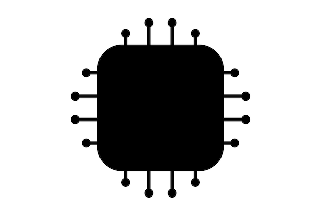 Chip flat app icon minimalista web símbolo sinal preto | Foto Premium Chip flat app icon minimalista web símbolo sinal preto | Foto Premium
