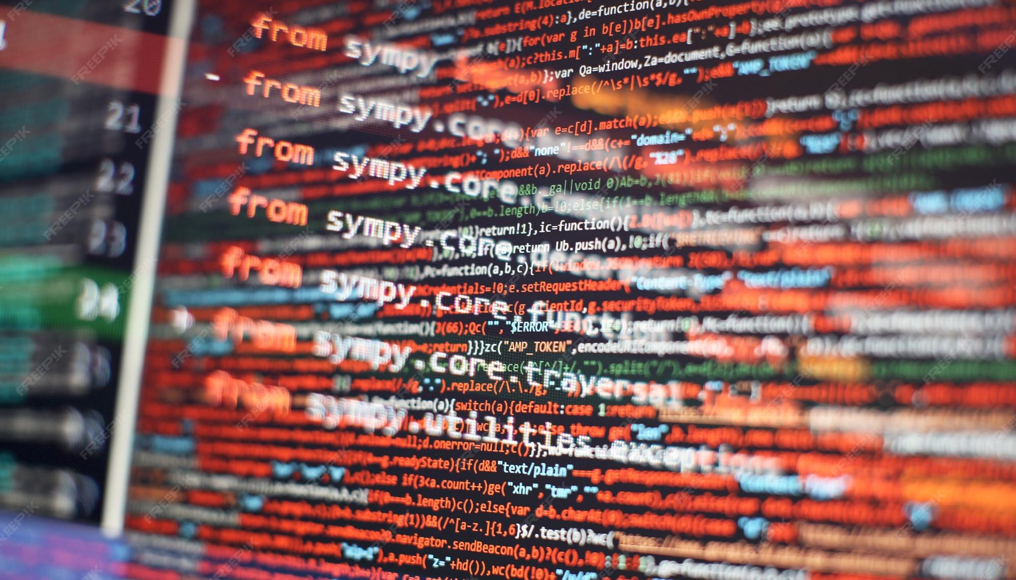 Código de script de computadora abstracto pantalla de código de ...