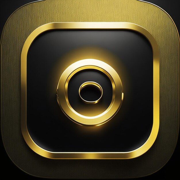 Un cuadrado dorado con un cuadrado y un fondo negro con un círculo ... Un cuadrado dorado con un cuadrado y un fondo negro con un círculo ...