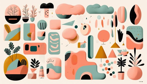 Dibujado a mano varias formas ilustración creativa ai generar | Foto ... Dibujado a mano varias formas ilustración creativa ai generar | Foto ...