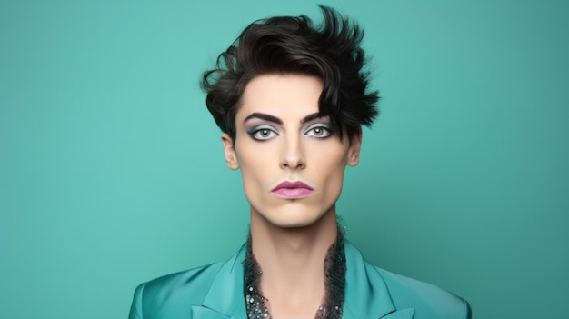 Ein charismatischer transgender-mann isoliert auf einem kühlen ... Ein charismatischer transgender-mann isoliert auf einem kühlen ...