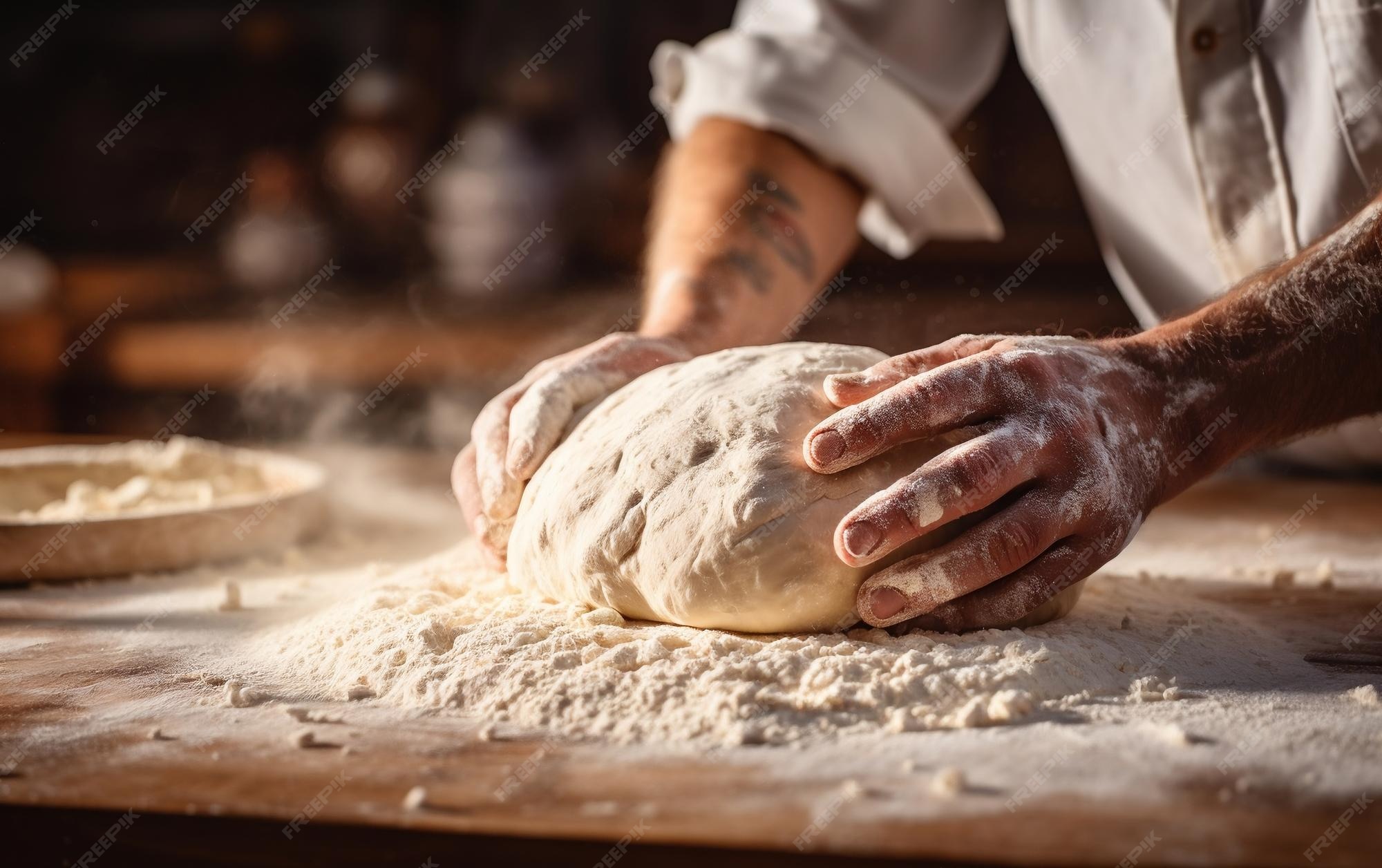 Elaboración De Pan Artesanal Masa Rústica Enrollada A Mano En La Cocina Casera Ai Foto Premium