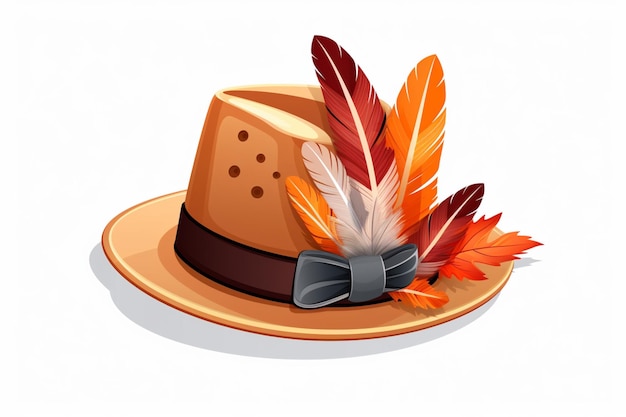 El elegante sombrero de otoño con una pluma feliz Acción de Gracias ... El elegante sombrero de otoño con una pluma feliz Acción de Gracias ...