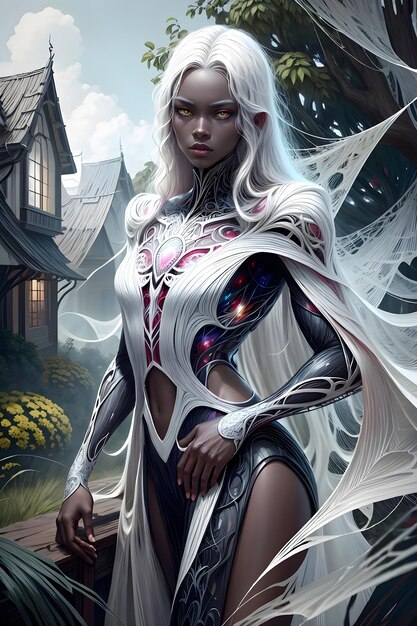 Elfo negro drow futurista com olhos brilhantes | Foto Premium Elfo negro drow futurista com olhos brilhantes | Foto Premium