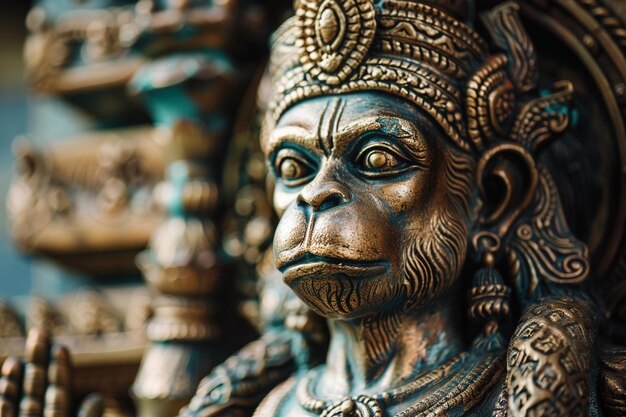 Explore O Profundo Vínculo Espiritual Entre Hanuman E Um Ai Generativo Imagem Premium Gerada 4403