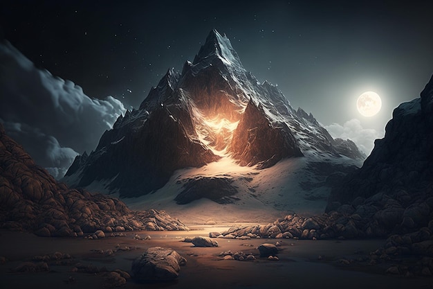 Fondo De Pantalla De Alta Resolución De Roca De Paisaje De Montaña Arte