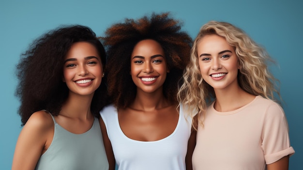 Foto De Jovens Senhoras Encantadoras E Alegres Mostrando Seus Dentes
