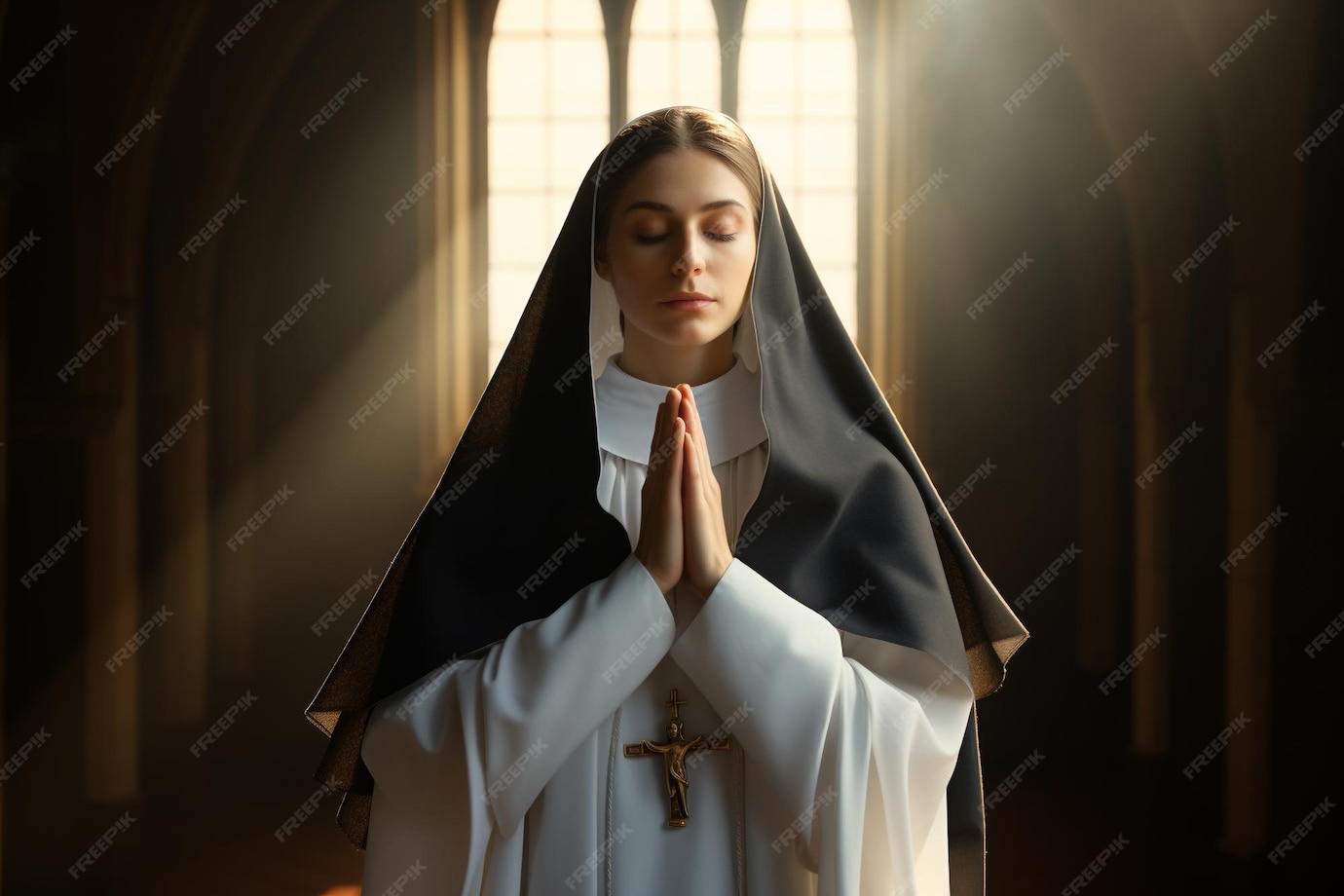 Freira membro de uma comunidade religiosa liderando a vida de uma ... Freira membro de uma comunidade religiosa liderando a vida de uma ...