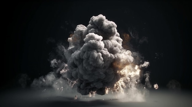 Una Gran Nube De Humo Sale Del Suelo Foto Premium