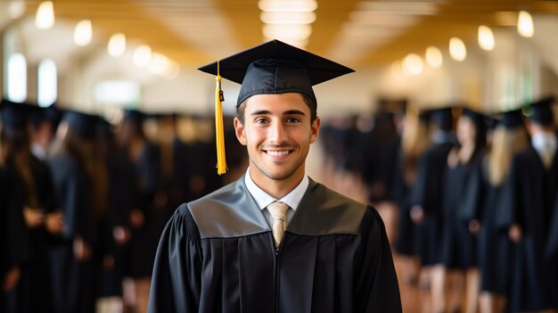 Hombre hispano feliz graduado de la universidad con gorra y bata | Foto ... Hombre hispano feliz graduado de la universidad con gorra y bata | Foto ...
