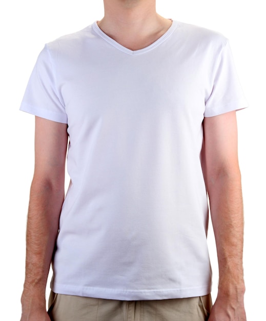Homem de camiseta branca closeup | Foto Premium Homem de camiseta branca closeup | Foto Premium