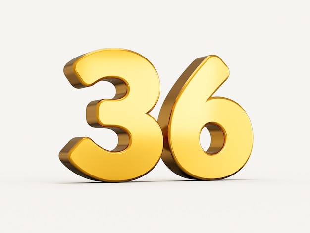 Ilustración 3d de oro número 36 o treinta y seis aislado sobre fondo ... Ilustración 3d de oro número 36 o treinta y seis aislado sobre fondo ...