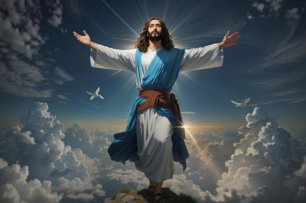 Jesus Subindo Aos Céus Imagem Premium Gerada Com Ia