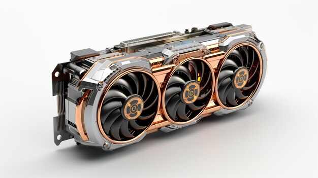 Libere o poder de uma gpu moderna de alto desempenho em um fundo branco ... Libere o poder de uma gpu moderna de alto desempenho em um fundo branco ...