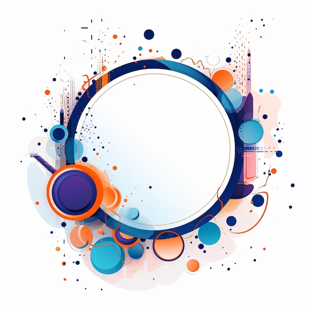 Modelo De Moldura De Quadro Circular Plano Estilo Vetorial Arte Digital