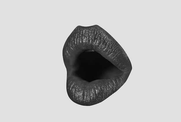 Mujer De Boca Abierta De Cerca Labios Femeninos Rojos Sexy Boca Abierta Sensual Labio Aislado