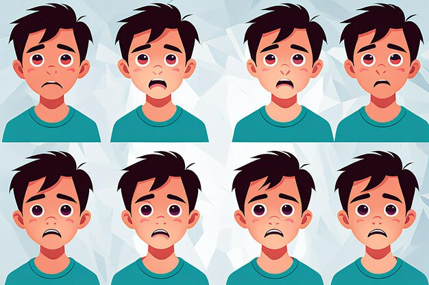 Niño vector libre con diferentes expresiones faciales | Foto Premium Niño vector libre con diferentes expresiones faciales | Foto Premium