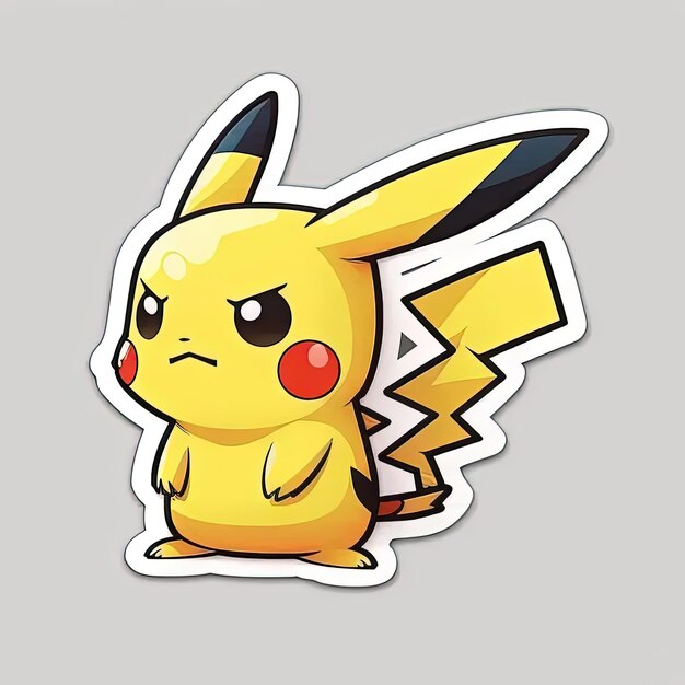 Una pegatina de un personaje de Pokemon Pikachu Imagen Premium generada con IA