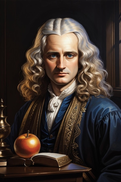 Una pintura de un hombre con una manzana roja | Foto Premium Una pintura de un hombre con una manzana roja | Foto Premium