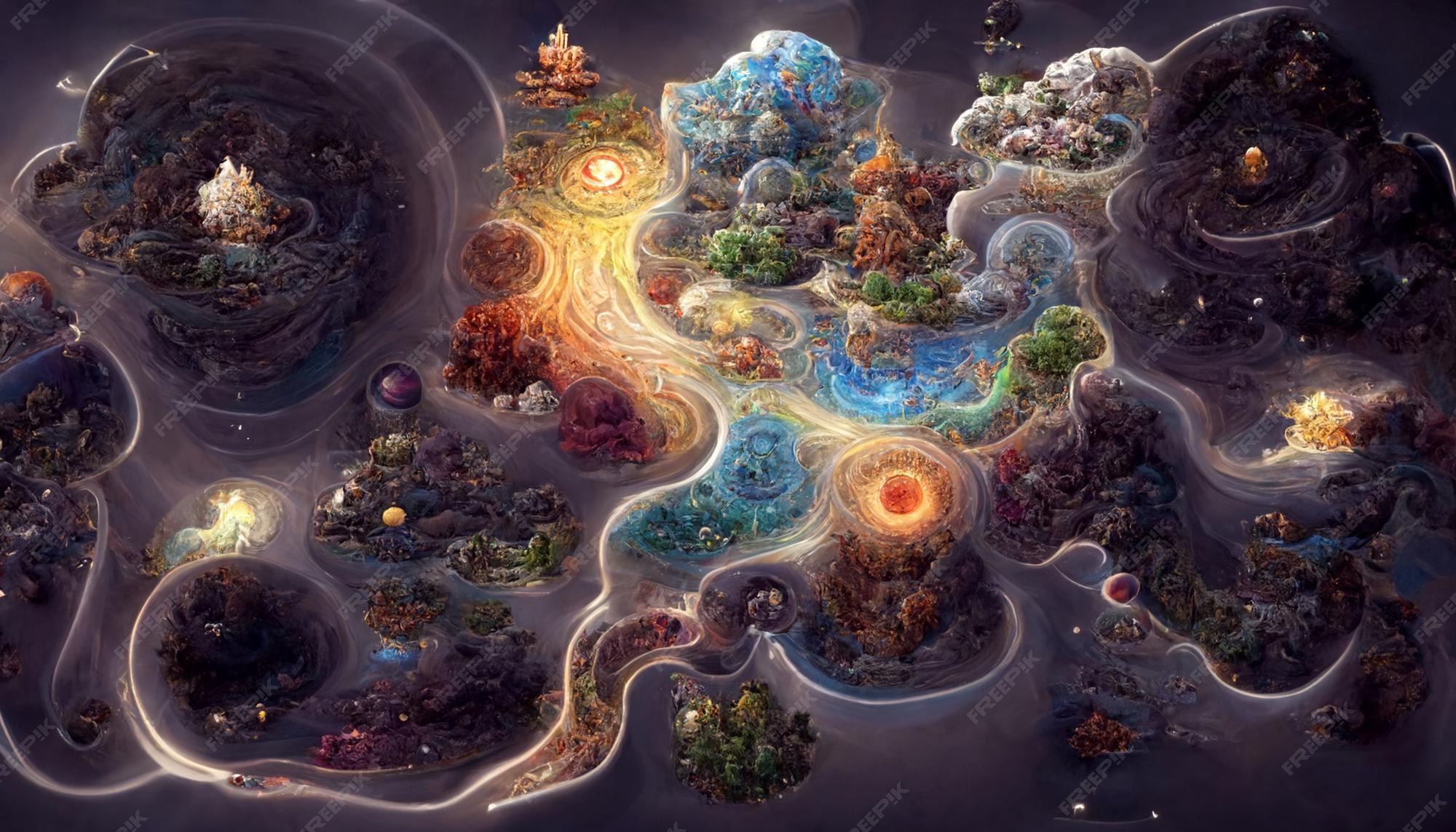 Planos astrales en 7 niveles mapa ilustración de arte conceptual | Foto ... Planos astrales en 7 niveles mapa ilustración de arte conceptual | Foto ...
