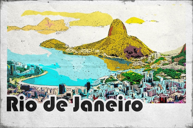 Rio de janeiro cartão postal de viagem vintage | Foto Premium Rio de janeiro cartão postal de viagem vintage | Foto Premium