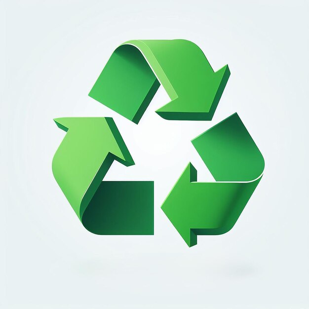 Símbolo De Reciclagem Verde Em Fundo Branco Dia Mundial Da Terra Foto
