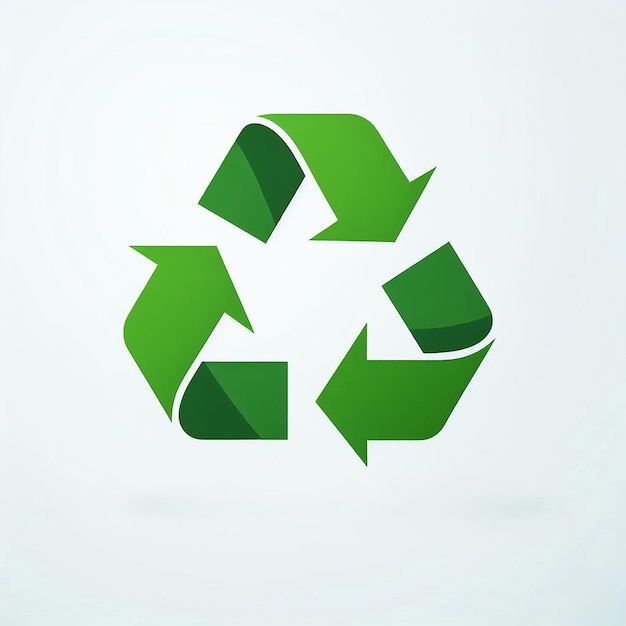 Símbolo De Reciclagem Verde Em Fundo Branco Dia Mundial Da Terra Foto