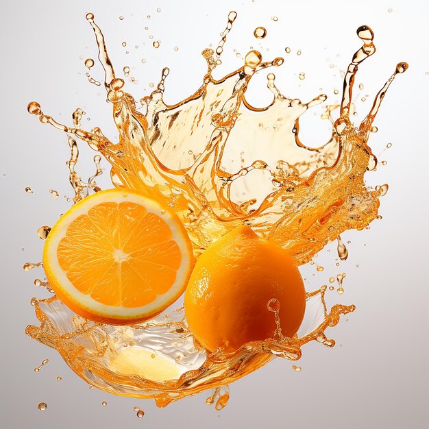 Splash de jugo de naranja aislado sobre fondo blanco. | Foto Premium Splash de jugo de naranja aislado sobre fondo blanco. | Foto Premium