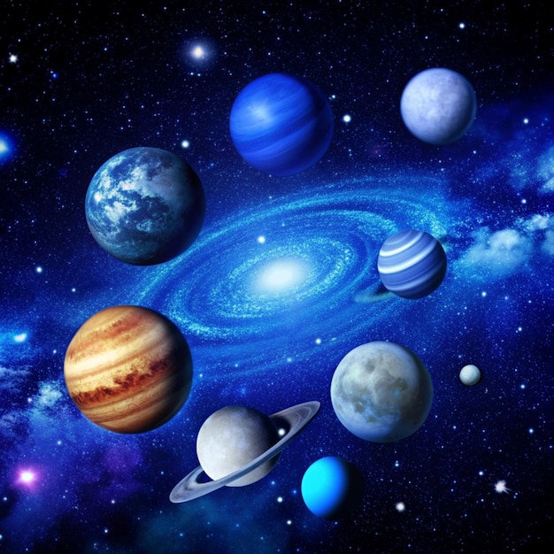 Todos os planetas da Via Láctea. | imagem Premium gerada com IA Todos os planetas da Via Láctea. | imagem Premium gerada com IA