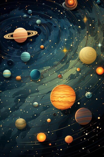 Um cartaz de planetas com todos os planetas do universo. | imagem ... Um cartaz de planetas com todos os planetas do universo. | imagem ...