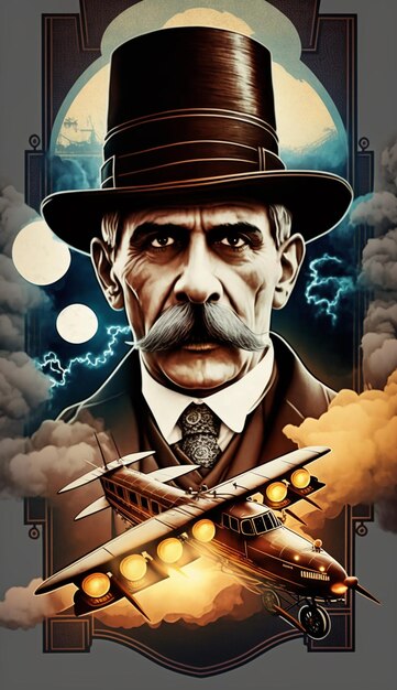 Um cartaz para o filme o homem que está usando um fedora e um chapéu ... Um cartaz para o filme o homem que está usando um fedora e um chapéu ...