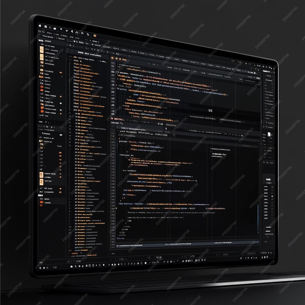 Um Editor De Código Detalhado Com Uma Estrutura De Frontend Como React