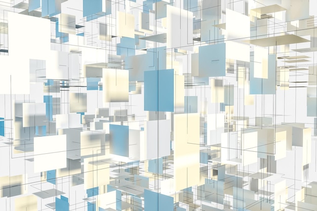 Um espaço tridimensional composto por renderização 3d de planos ... Um espaço tridimensional composto por renderização 3d de planos ...