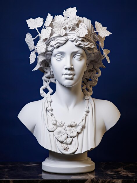 Uma escultura branca de deus grego no estilo de reproduções históricas ... Uma escultura branca de deus grego no estilo de reproduções históricas ...