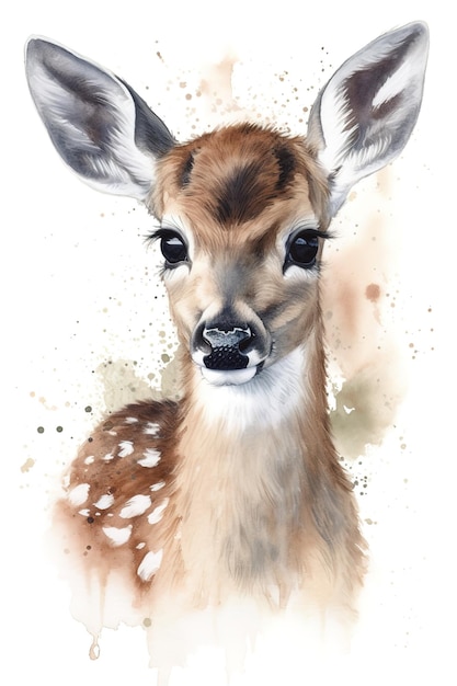 Uma pintura em aquarela de um cervo por jr | Foto Premium Uma pintura em aquarela de um cervo por jr | Foto Premium