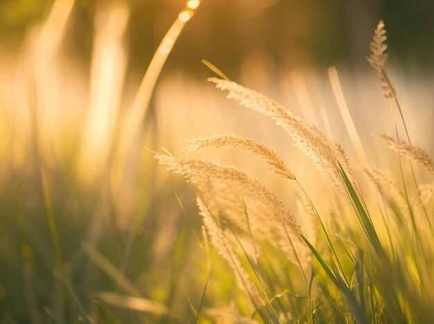 Wildes Gras im Wald bei Sonnenuntergang-Makrobild | Premium Foto Wildes Gras im Wald bei Sonnenuntergang-Makrobild | Premium Foto