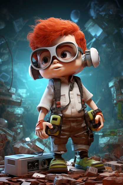 3d cartoon character AI generated image