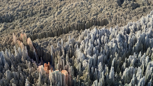 3d는 수직 기하학 배열로 구성된 복잡한 구조로 추상적인 배경을 렌더링합니다 데이터 시각화 개념입니다 프리미엄 사진