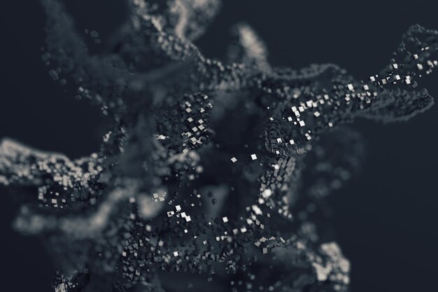 Premium Photo | Abstract 3d rendering of chaotic particles. flying cubes in empty space. dynamic ...