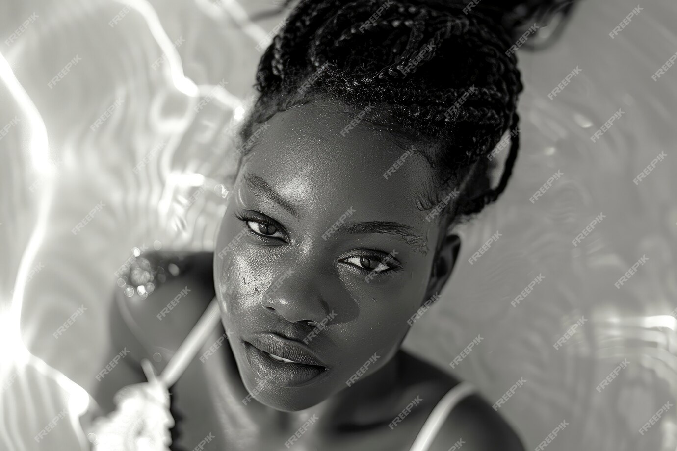Free Photo Beautiful African Woman Monochrome Portrait