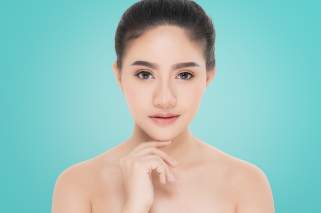 Premium Photo Beautiful Woman Portrait Skin Care Or Beauty Concept