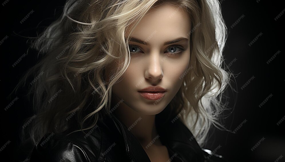 Free Ai Image Beautiful Woman With Long Blond Hair Looking At Camera Sensually Generated By