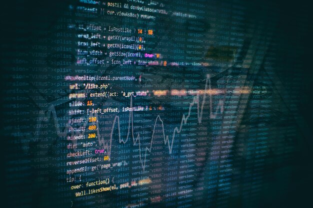 Premium Photo | Abstract computer script code. programming code screen ...